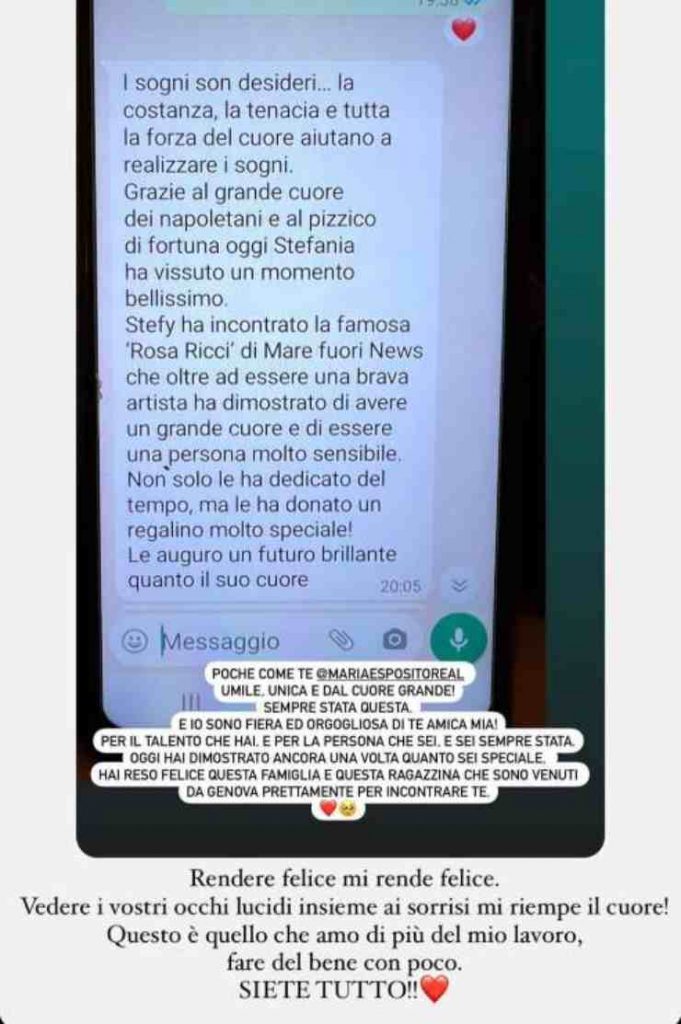 Mare Fuori, Maria Esposito (Rosa Ricci) pubblica una chat del suo ...